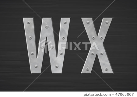 Metal letters with rivet. Vector illustration. - Stock Illustration ...