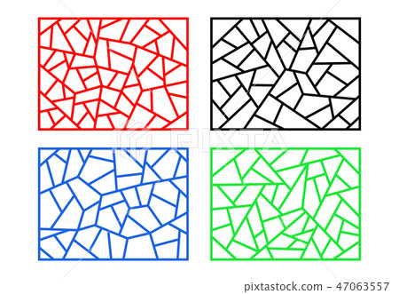 Rectangles Chinese window in geometric style, art - Stock Illustration ...