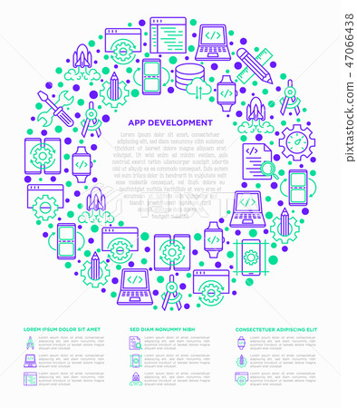 App development concept in circle - Stock Illustration [47066438] - PIXTA