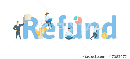 REFUND word concept banner. Concept with... - Stock Illustration ...