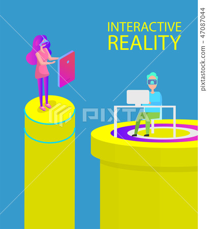 Interactive Reality Technology Vector Illustration - Stock Illustration ...