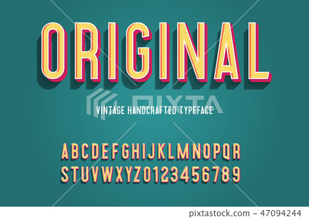 original vintage handcrafted 3d alphabet.... - Stock Illustration ...