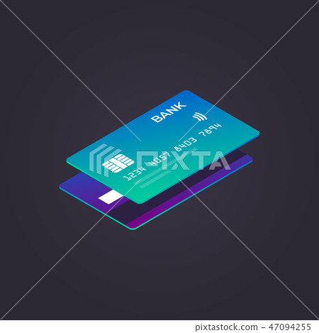 isometric credit card. vector illustration.... - Stock Illustration ...