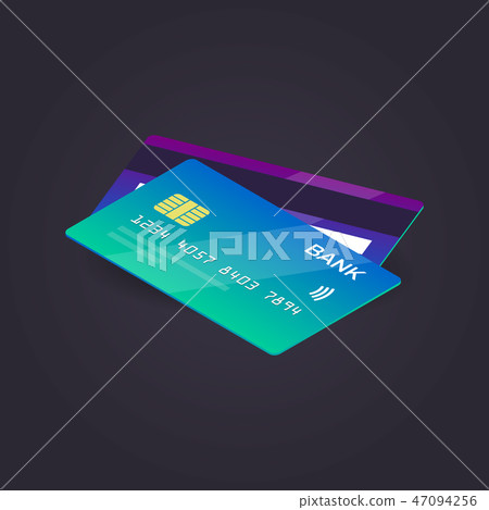 isometric credit card. vector illustration.... - Stock Illustration [47094256] - PIXTA