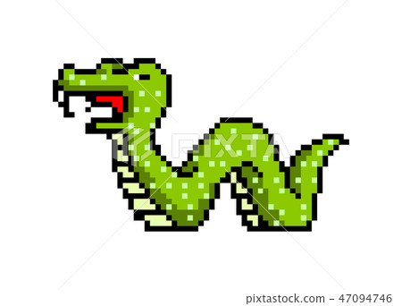 Pixel snake, art 8 bit objects. Retro game... - Stock Illustration ...