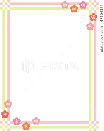 Border frame plum - Stock Illustration [47104323] - PIXTA