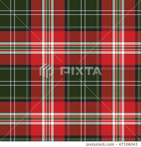 Red green plaid seamless fabric texture - Stock Illustration [47106043 ...