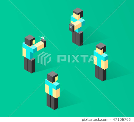 Isometric people vector illustration, 3d person - Stock Illustration ...