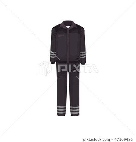 Uniform of security guard. Black jacket with... - Stock Illustration ...