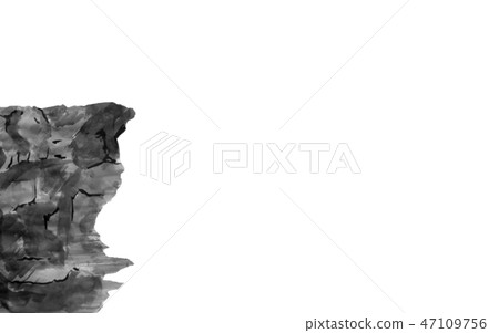 Cliff ink painting illustration - Stock Illustration [47109756] - PIXTA
