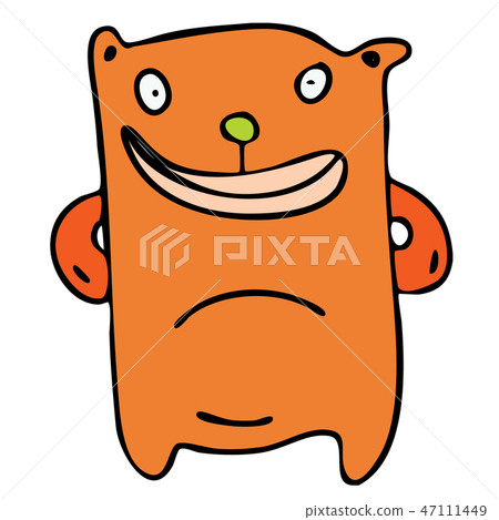 Vector hand draw doodle funny fat monster - Stock Illustration ...