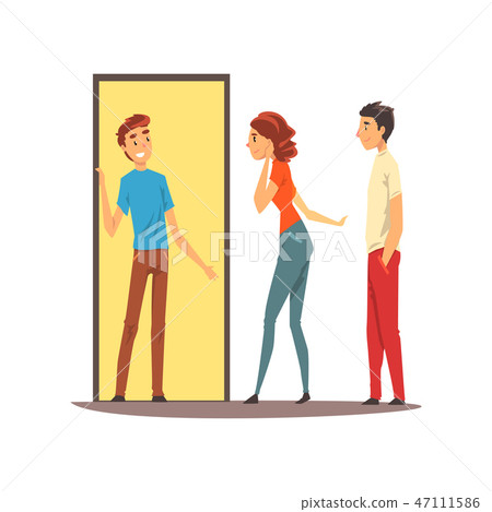 Couple come to friends home, friends having a... - Stock Illustration ...