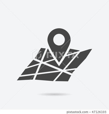 Map icon flat style isolated on background. - Stock Illustration ...