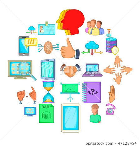 Useful information icons set, cartoon style - Stock Illustration ...