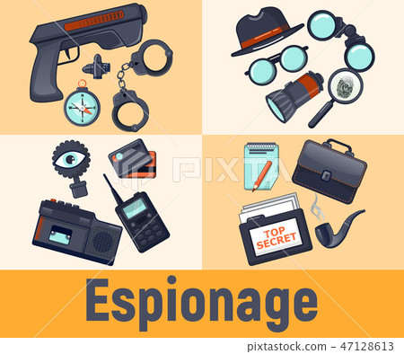 Espionage concept banner, cartoon style - Stock Illustration [47128613 ...