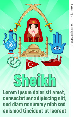 Sheikh concept banner, cartoon style - Stock Illustration [47128663 ...