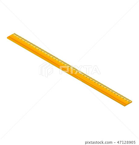 Long wood ruler icon, isometric style - Stock Illustration [47128905 ...