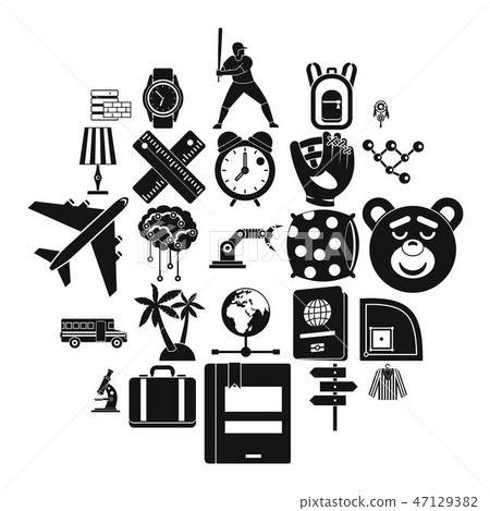 Time to fly icons set, simple style - Stock Illustration [47129382] - PIXTA