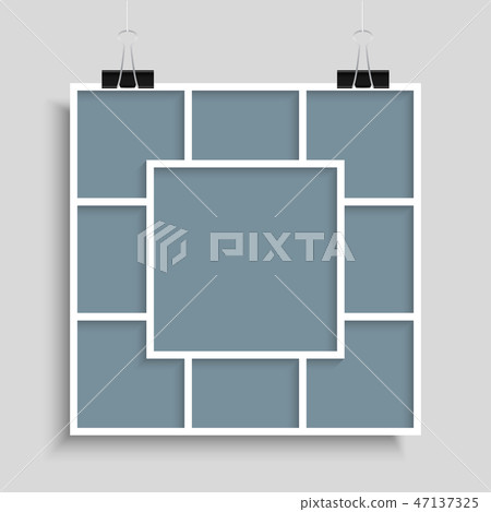 Collage Nine Frames for Photo or Illustration. - Stock Illustration ...