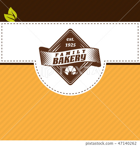 Vector bakery flat label template for fresh bread - Stock Illustration ...