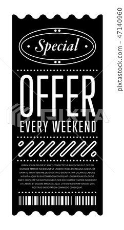 Coupon with every weekend discount offer - Stock Illustration [47140960 ...