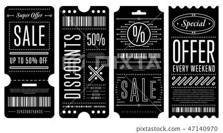 Set of elegant discount coupons - Stock Illustration [47140970] - PIXTA