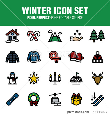 Set of winter icons. - Stock Illustration [47143027] - PIXTA
