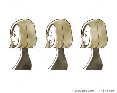 Female - Facial expression (profile) - Stock Illustration [47143536 ...
