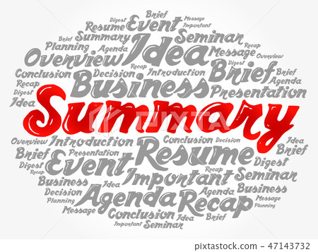 Summary word cloud collage - Stock Illustration [47143732] - PIXTA