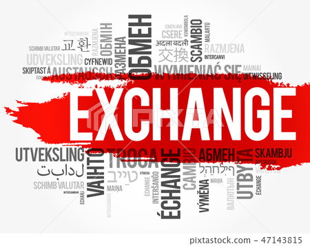Exchange word cloud in different languages - Stock Illustration ...