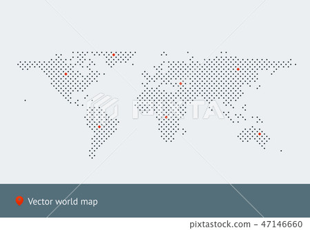 Abstract vector map of the world - Stock Illustration [47146660] - PIXTA