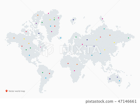 Abstract vector map of the world - Stock Illustration [47146661] - PIXTA
