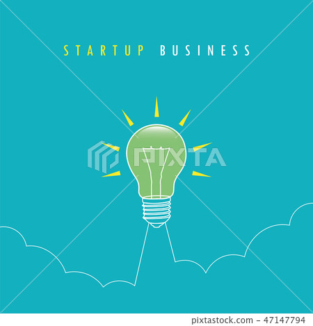 light bulb lamp launch start up concept - Stock Illustration [47147794 ...