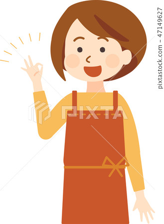 Mother OK sign left facing smile with sign - Stock Illustration ...