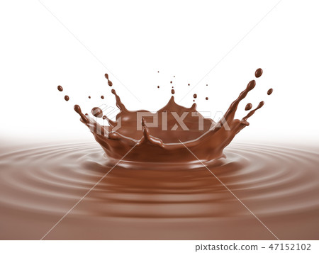 Chocolate pool with crown splash and ripples. - Stock Illustration ...