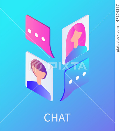 Chat Female and Male Avatars Vector Illustration - Stock Illustration ...