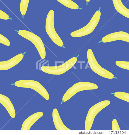 Bananas background. Vector seamless pattern blue - Stock Illustration ...