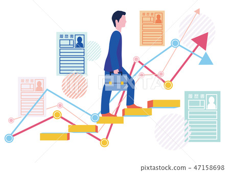 Temporary employee resume and step up... - Stock Illustration [47158698 ...