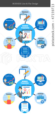 Business line, flat illustration - Stock Illustration [47159713] - PIXTA