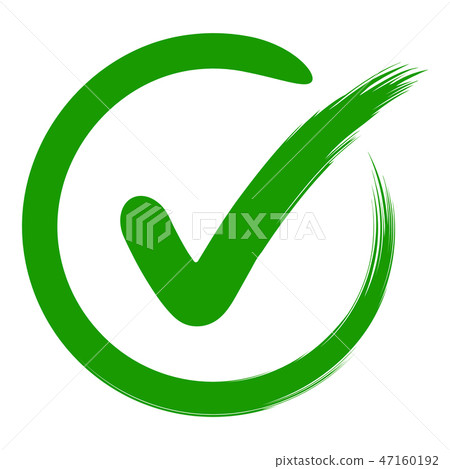 approval symbol check mark in a circle, drawn hand - Stock Illustration [47160192] - PIXTA