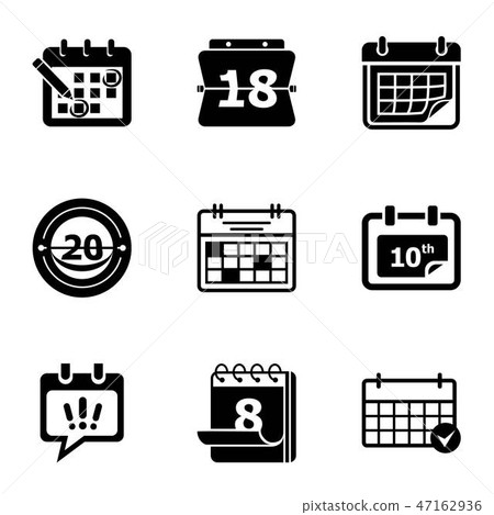 Current time icons set, simple style - Stock Illustration [47162936 ...