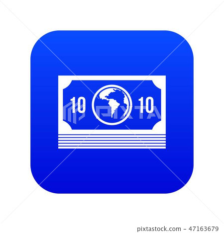 Money stack icon digital blue - Stock Illustration [47163679] - PIXTA