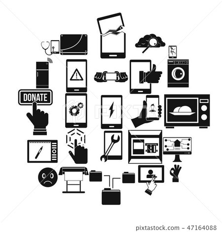 Screen icons set, simple style - Stock Illustration [47164088] - PIXTA
