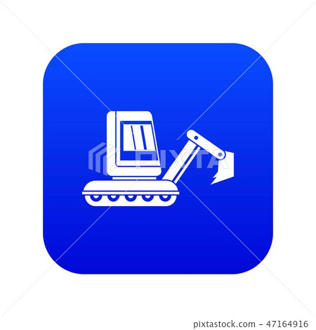 Mini excavator icon digital blue - Stock Illustration [47164916] - PIXTA