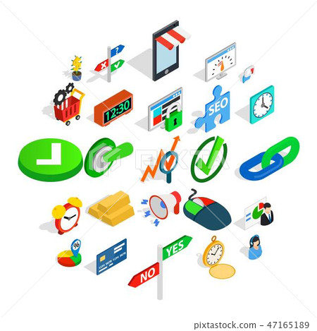 Index icons set, isometric style - Stock Illustration [47165189] - PIXTA