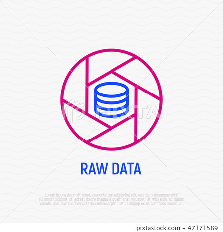 Raw data thin line icon. Vector illustration. - Stock Illustration ...