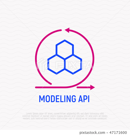 Modeling API thin line icon. Vector illustration. - Stock Illustration ...