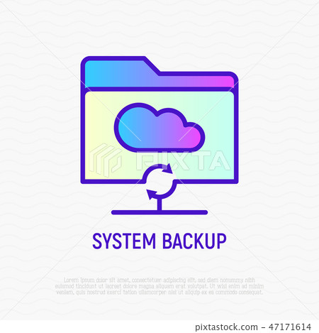 System backup in cloud service thin line icon-插圖素材 [47171614] - PIXTA圖庫