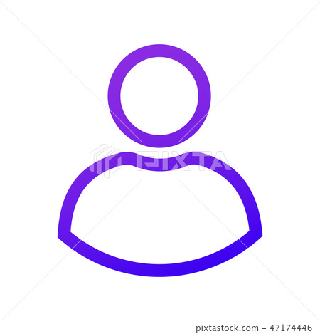 Thin Purple user icon. Purple gradient Linear sign - Stock Illustration ...