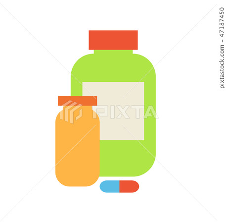 Containers Food Supplement Vector Illustration - Stock Illustration ...